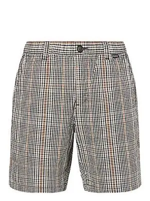 Barbour Fife Checked Cotton-and-linen Shorts - Neutral