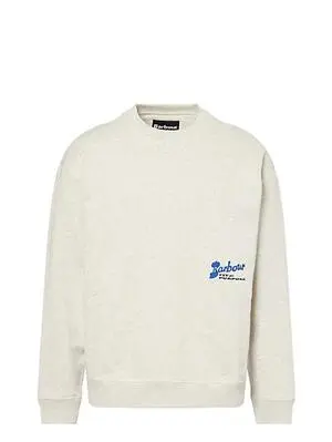 Barbour Logo-print Cotton Sweatshirt - Neutral Marl