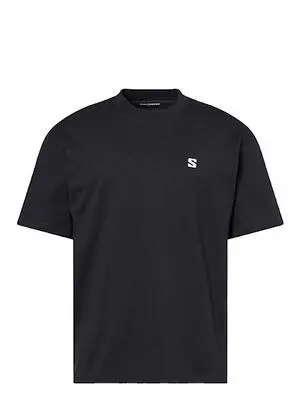 SALOMON Round Logo-print Cotton T-shirt - Deep Black