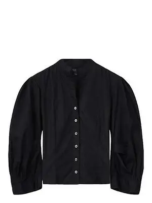 ALLSAINTS Maud Stand-collar Cotton Shirt - Black