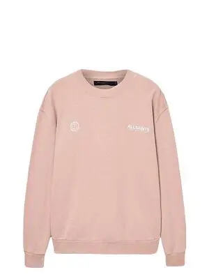 ALLSAINTS Emblem Crewneck Cotton-jersey Sweatshirt - Sunbaked Pink