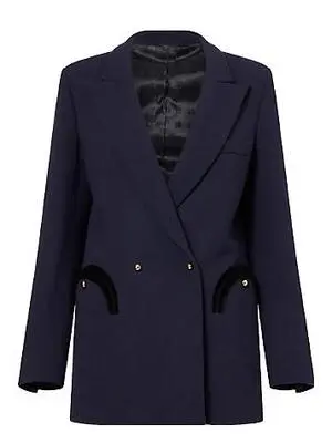 BLAZÉ MILANO Everyday Double-breasted Wool Blazer - Navy