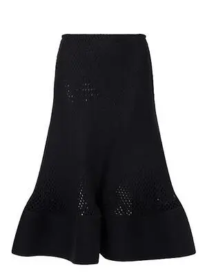 Alaïa Fluted Stretch-knit Midi Skirt - Noir Alaia