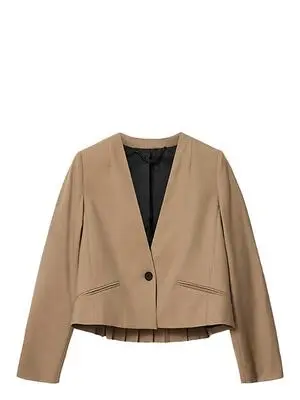 ALLSAINTS Poppy V-neck Single-breasted Stretch Wool-blend Blazer - Sand Brown