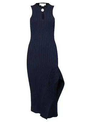 Stella McCartney Ribbed Knit Midi Dress - Ink