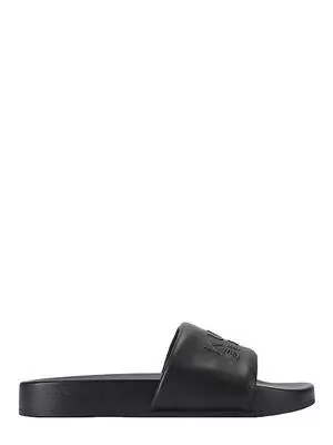 Kurt Geiger Stacked Faux-leather Slides - Black