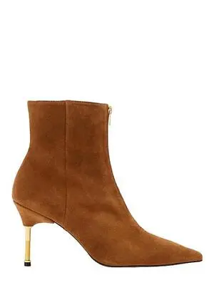 ALLSAINTS Natasha Suede Heeled Ankle Boots - Tan Brown