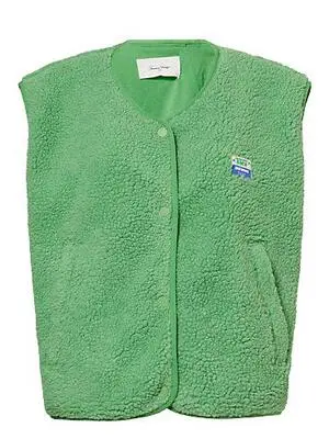 American Vintage Brand-patch Fleece Gilet - Palm