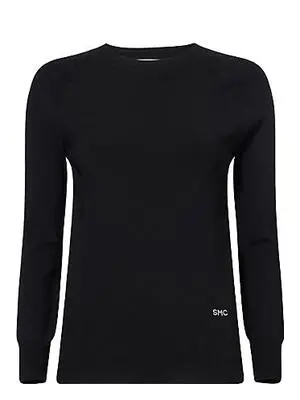 Stella McCartney Logo-embroidered Compact-knit Top - Black
