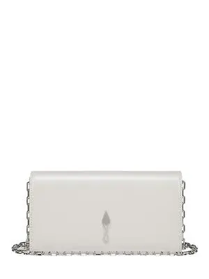 CHRISTIAN LOUBOUTIN Bettina Leather Clutch - White/silver