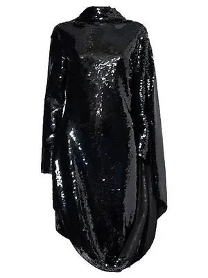 Stella McCartney Sequin Draped Mini Dress - Black