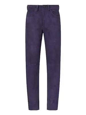 BLAZÉ MILANO Paso Stitched-seam Suede Trousers - Nuit