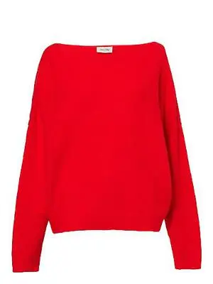 American Vintage Damsville Boat-neck Wool-blend Jumper - Strawberry