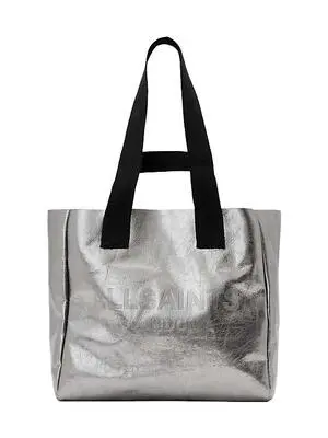 ALLSAINTS Izzy Metallic-leather Tote Bag - Gunmetal