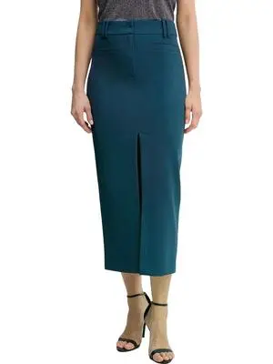 Patrizia Pepe Slit Midi Skirt - Blue
