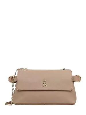 Patrizia Pepe Logo Chain Shoulder Bag - Neutrals