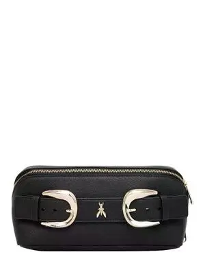 Patrizia Pepe Buckle Zip Makeup Bag - Black