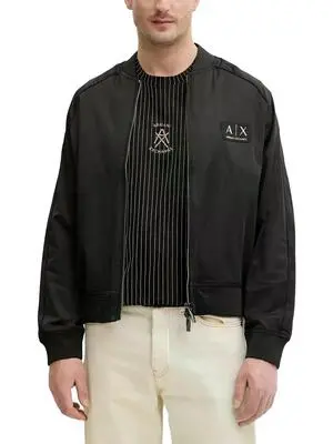 Armani Exchange Logo-patch Bomber Jacket - Black