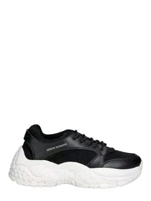 Armani Exchange Panelled Sneakers - Black