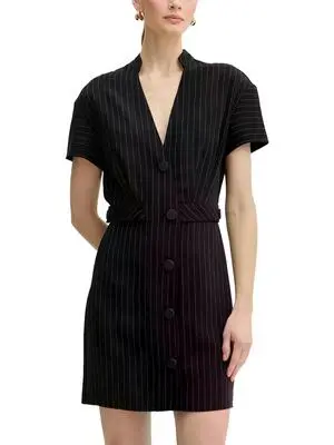Armani Exchange Striped Mini Dress - Black