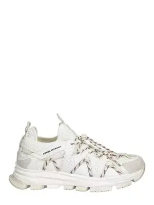 Armani Exchange Lace-up Panelled Sneakers - Neutrals
