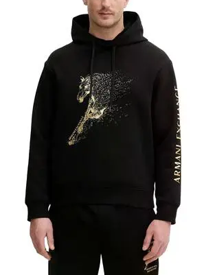 Armani Exchange Graphic Print Hoodie - Black