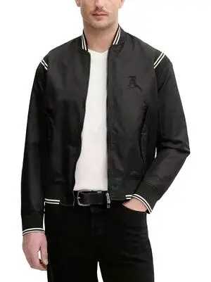 Armani Exchange Striped Trim Zip-up Jacket - Black
