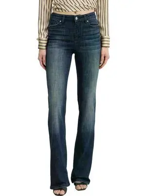 Armani Exchange Faded Five-pocket Flared Jeans - Blue