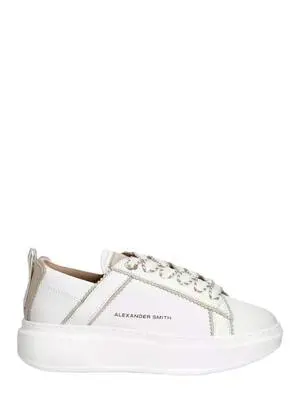 ALEXANDER SMITH Wembley Stitched-trim Sneakers - White