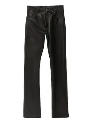 Versace Plongé Leather Straight Leg Pants - Black