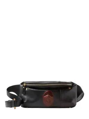 Versace Small Nappa Leather Belt Bag With La Medusa Cameo - Black