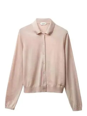 Versace Embroidered Wool Knit Cardigan - Pink