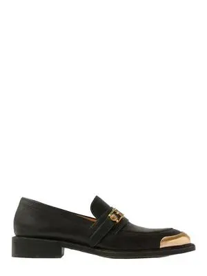 Versace Primo Leather Loafers - Black