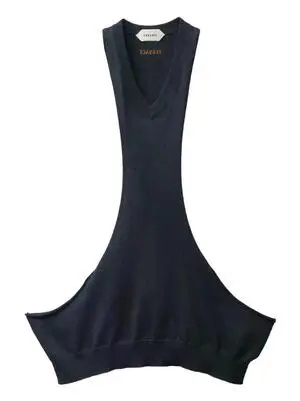Versace Cotton-cashmere Knit Tank Top - Blue