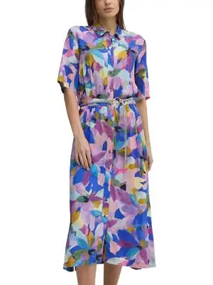 LA PETITE FRANÇAISE Floral Print Midi Dress - Blue