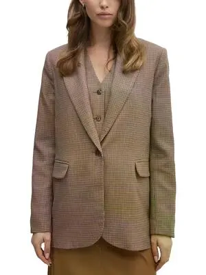LA PETITE FRANÇAISE Vaillante Houndstooth Blazer - Neutrals