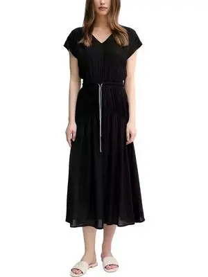 LA PETITE FRANÇAISE Rayan V-neck Midi Dress - Black
