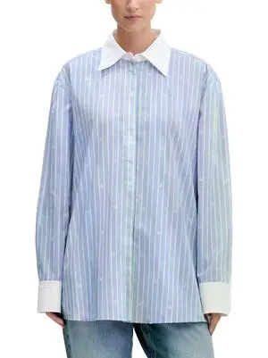 Hugo Striped Collar Shirt - Blue