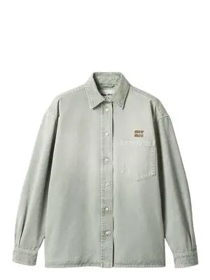 Miu Miu Washed Gabardine Shirt - Green