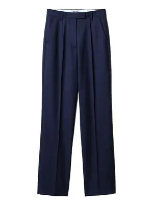 Miu Miu Gabardine Straight Leg Pants - Baltic Blue