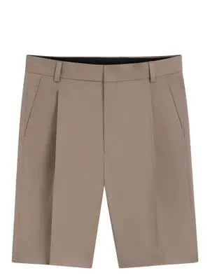 Hugo Relaxed-fit Stretch-cotton Twill Shorts - Light Brown