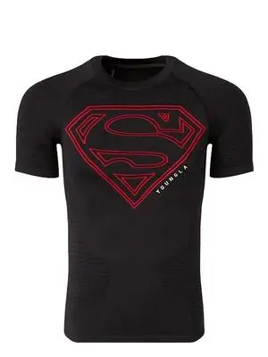 YOUNGLA X Superman Compression Tee Shirt - Black/red