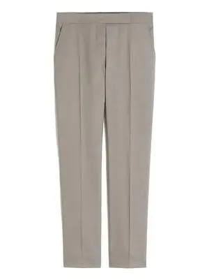 Max Mara Slim-fit Wool, Mohair, And Silk Trousers - Medium Grey