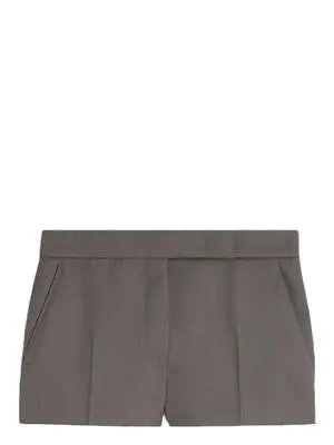 Max Mara Tailored Gabardine Wool Shorts - Medium Grey