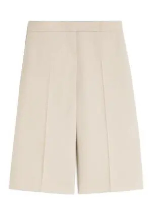 Max Mara Wool, Mohair, And Silk Canvas Bermuda Shorts - Sand