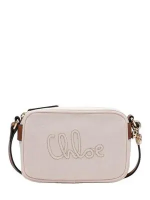 Chloé Petal Crossbody Bag With Logo Embroidery - Pink