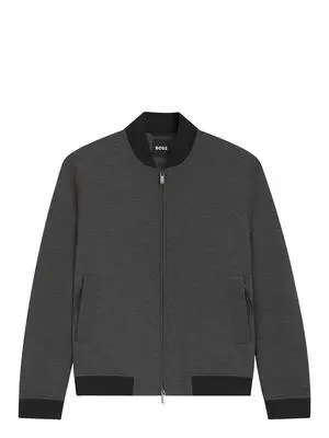 BOSS Piqué Slim Fit Jacket - Silver