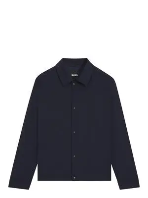 BOSS Wool-blend Relaxed Overshirt - Blue
