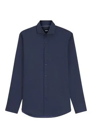 BOSS Cotton Polka-dot Shirt - Navy