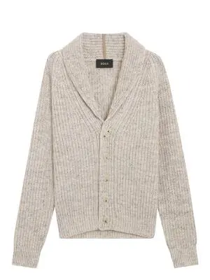 BOSS Cashmere-wool Shawl-lapel Cardigan - White